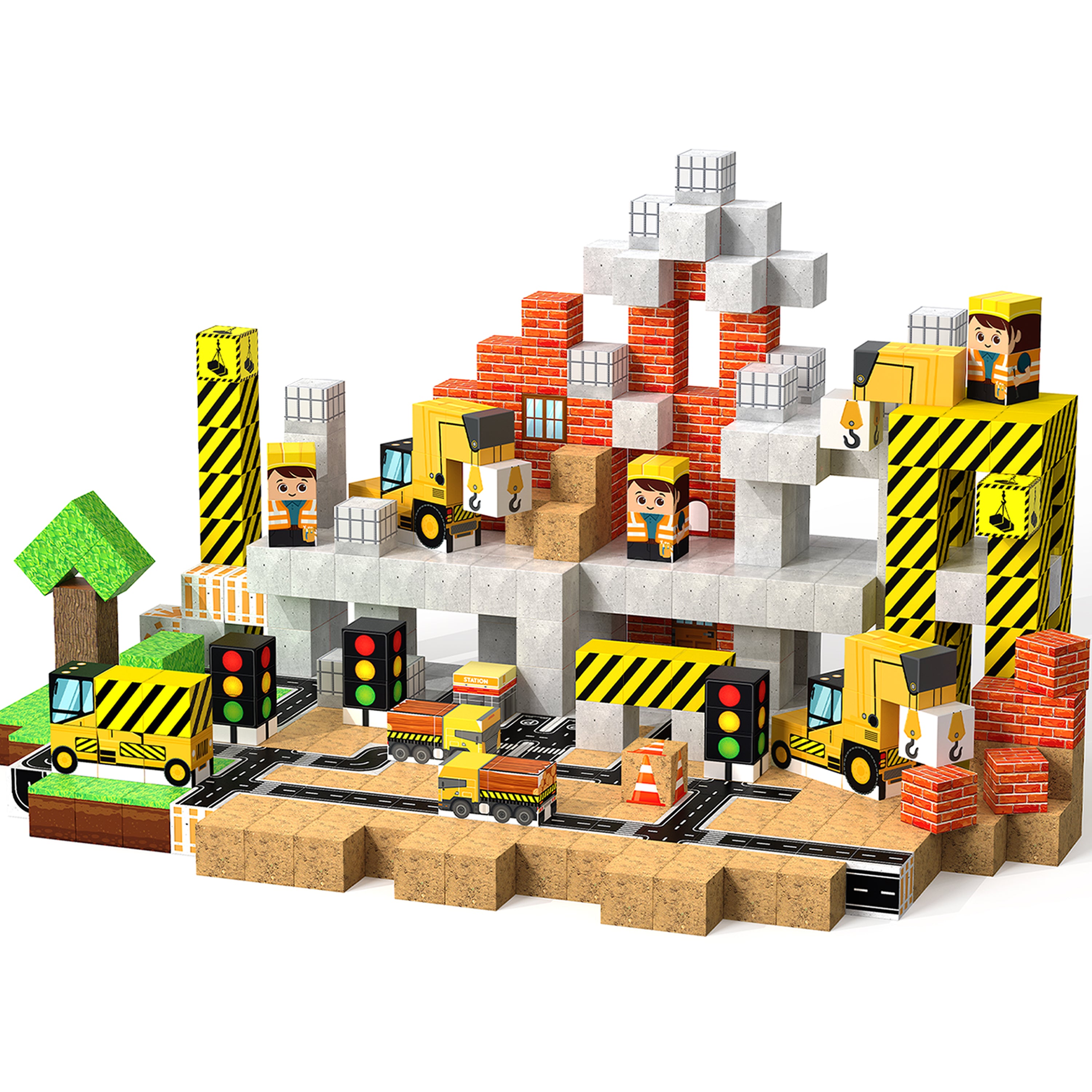 【Town Construction】Magnetic Tiles Building Blocks STEM Toys | 2026 Vil ...